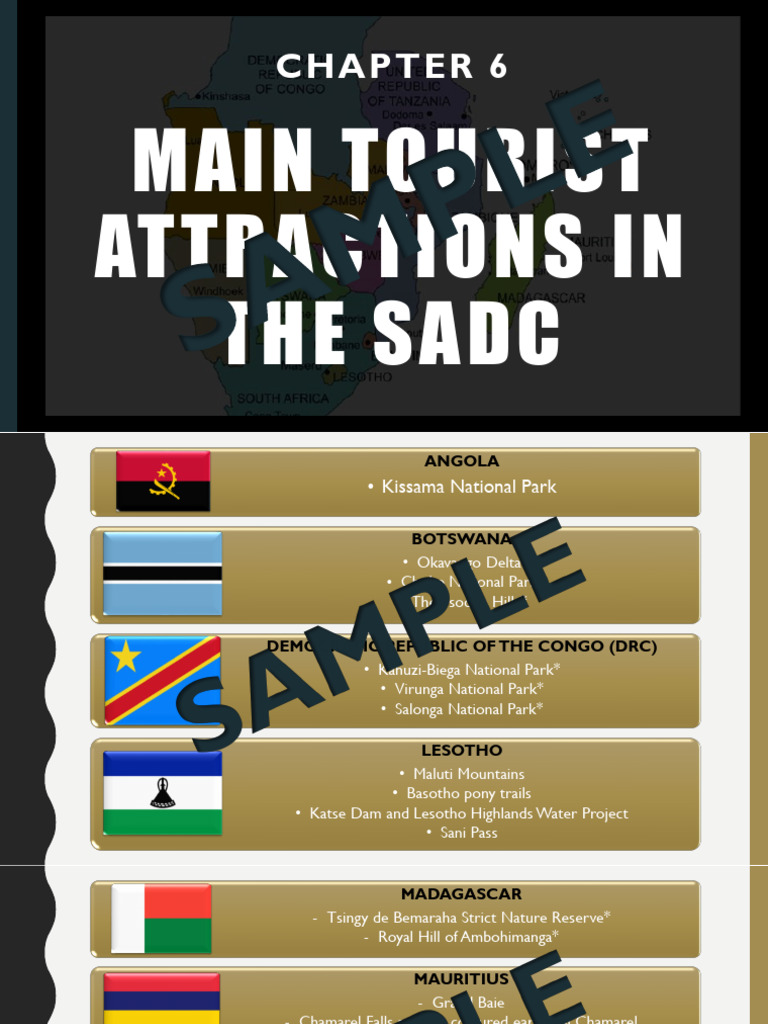 SADC Main Tourist Attractions Overview | PDF | Zambia