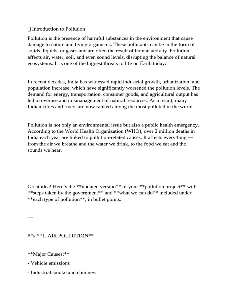 ? Introduction to Pollution | PDF | Pollution | Air Pollution