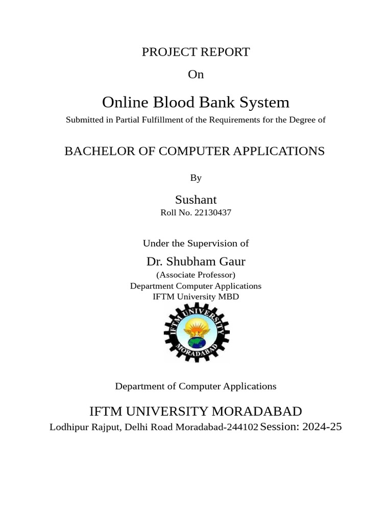 Online Blood Bank Management System (Shivam ). 2 | PDF