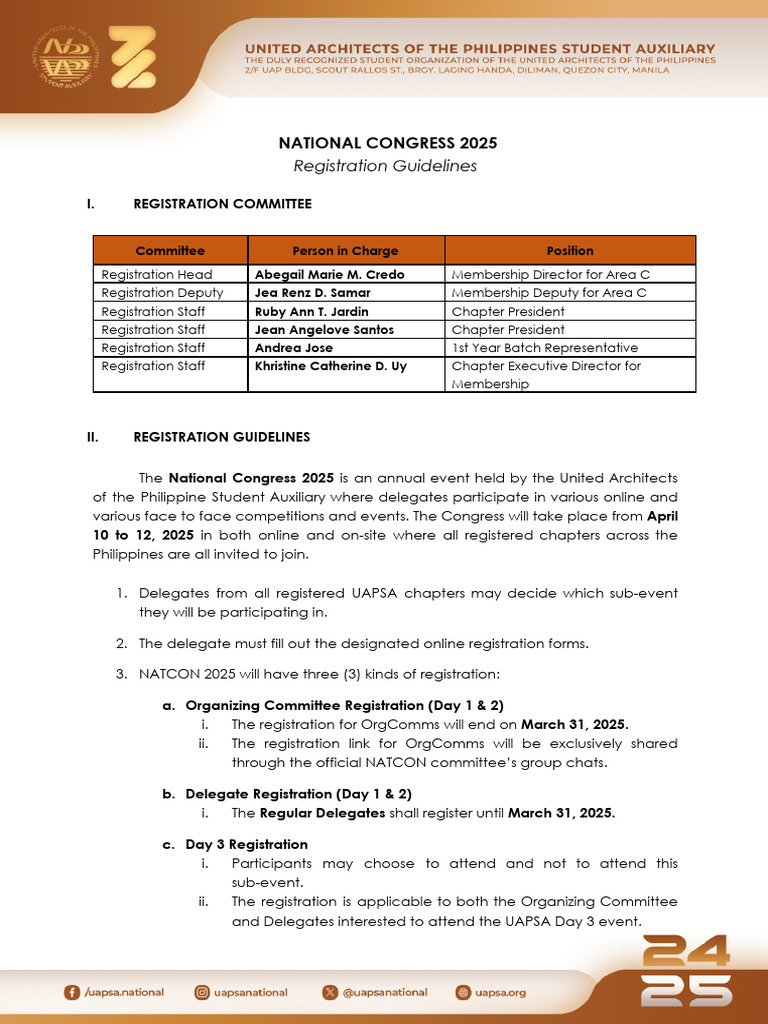 Natcon 2025 Registration Guidelines | PDF