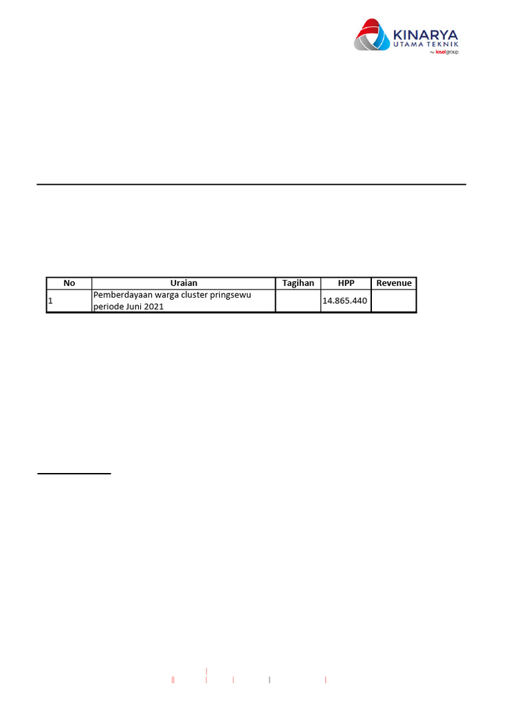 Nobis permintaan dana PIC Pringsewu periode Juni 2021 | PDF