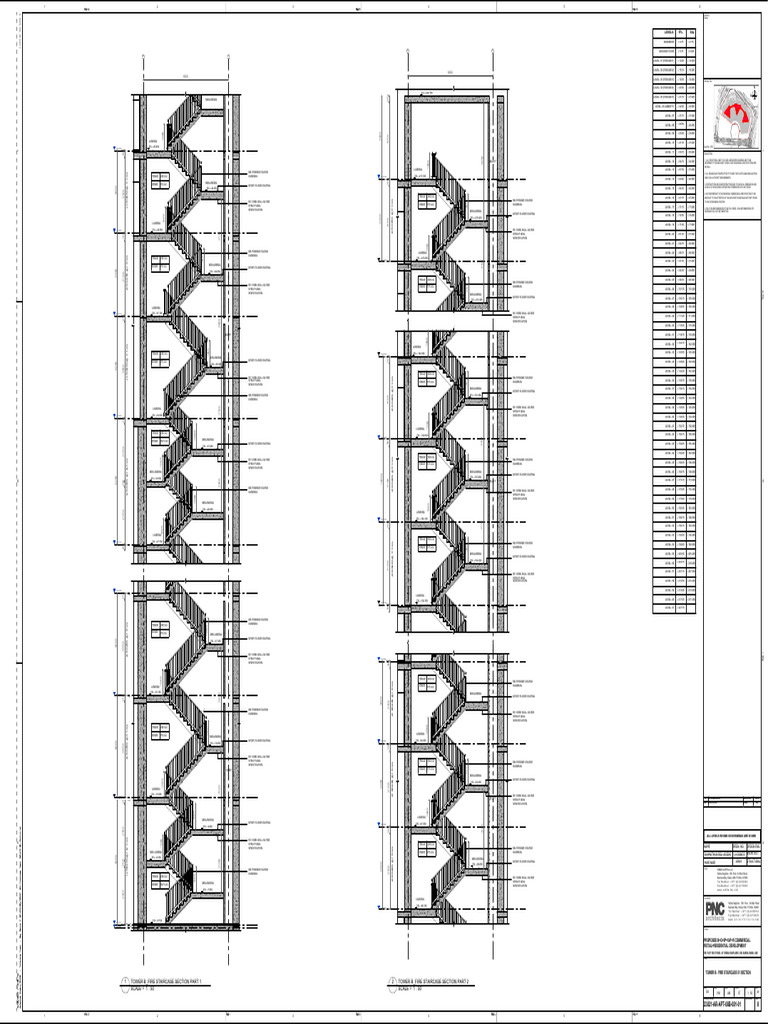 08b-001-01-Tower B - Fire Staircase 01 Section | PDF