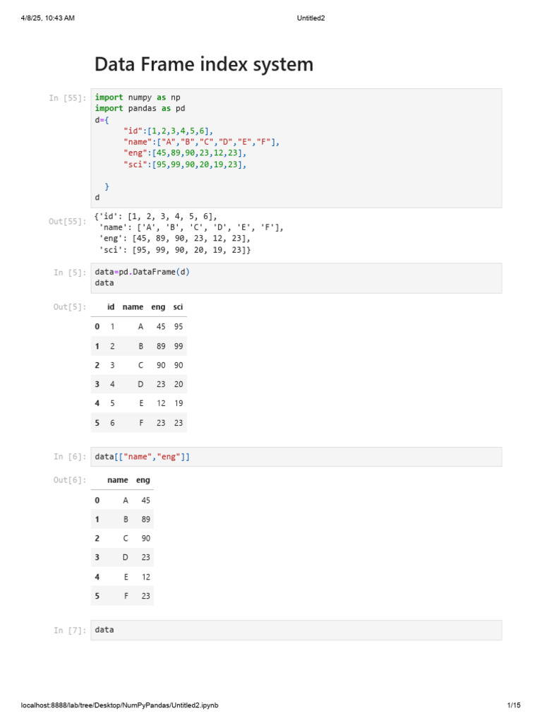 DataFarmeManipulation - JupyterLab | PDF | Computer Programming | Software Engineering