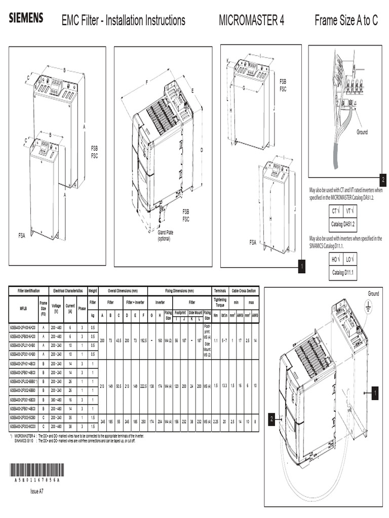 EMC Filter Installation Instructions 17524364 Issue A7 | PDF ...