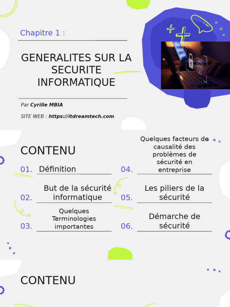 Chapitre 1 - Sécurité Informatique | PDF | Sécurité des systèmes d'information | Sécurité