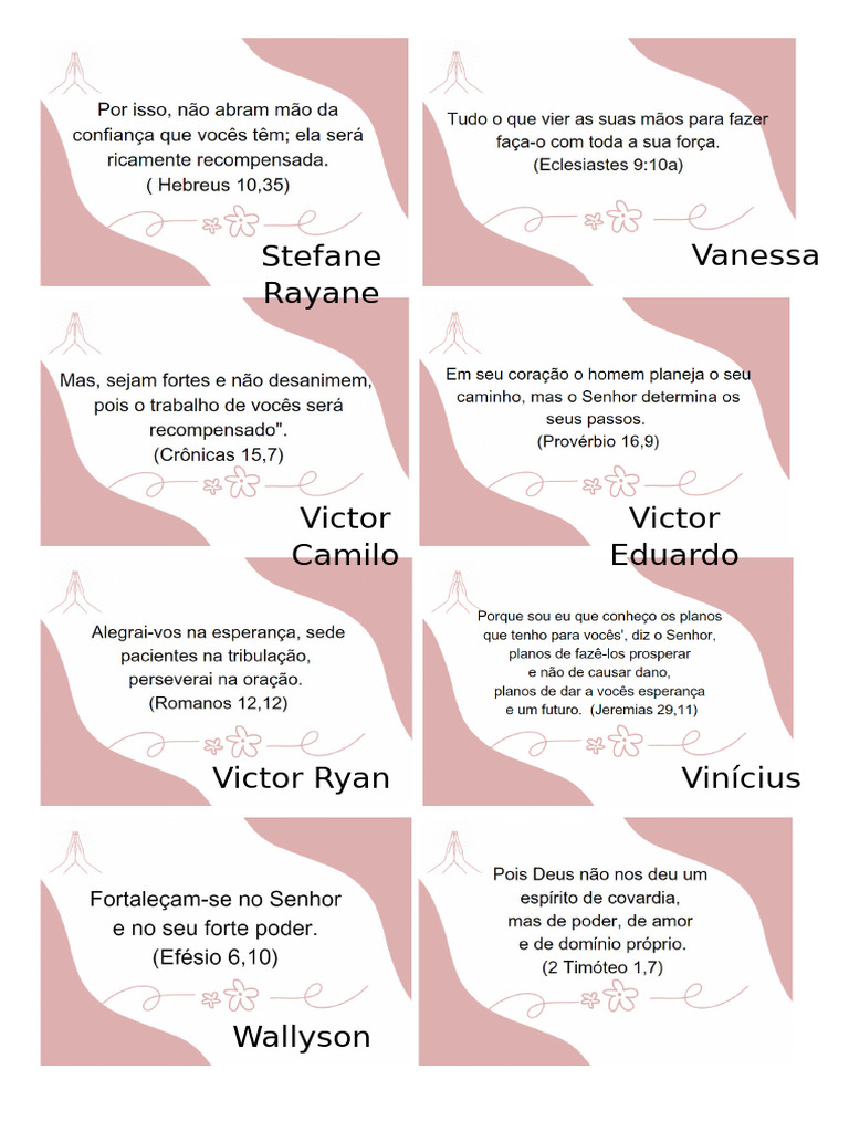 mensagem cartao versiculo biblico | PDF