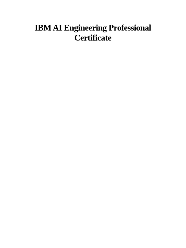 IBM AI Engineering Professional Certificate | PDF