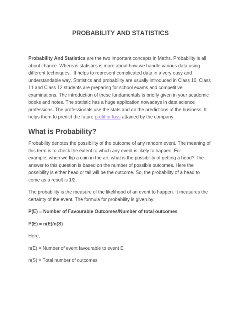 Probability and Statistics | PDF | Expected Value | Probability Distribution