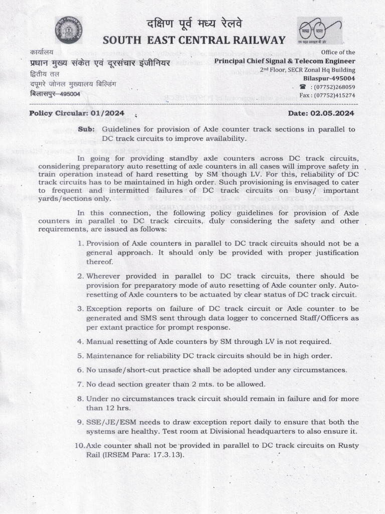 Policy Circular 01 - 2024 Guidelines For Provision of Axle Counter ...