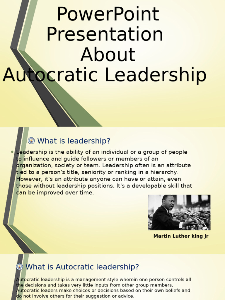 Autocratic Leadership | PDF | Leadership | Employment
