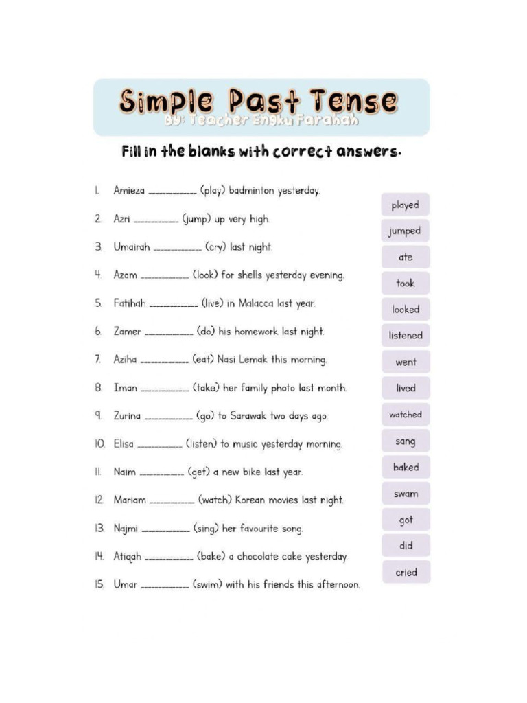 English Worksheet | PDF