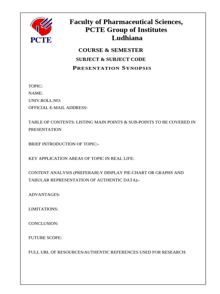 Presentation Synopsis | PDF
