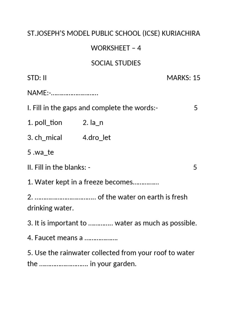 Internal Assesement Worksheet 4 | PDF