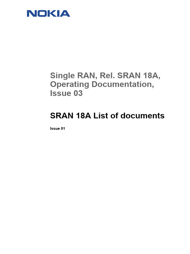 SRAN 18A List of Documents | PDF | Lte (Telecommunication) | I Pv6