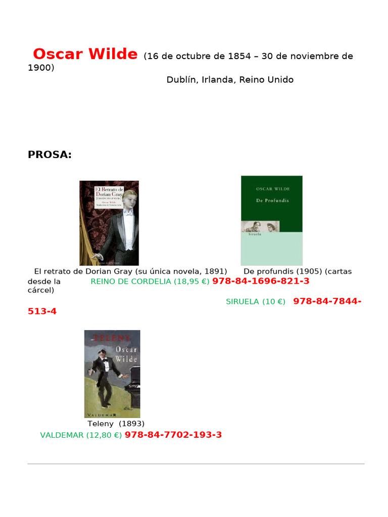 Oscar Wilde | PDF | Oscar Wilde