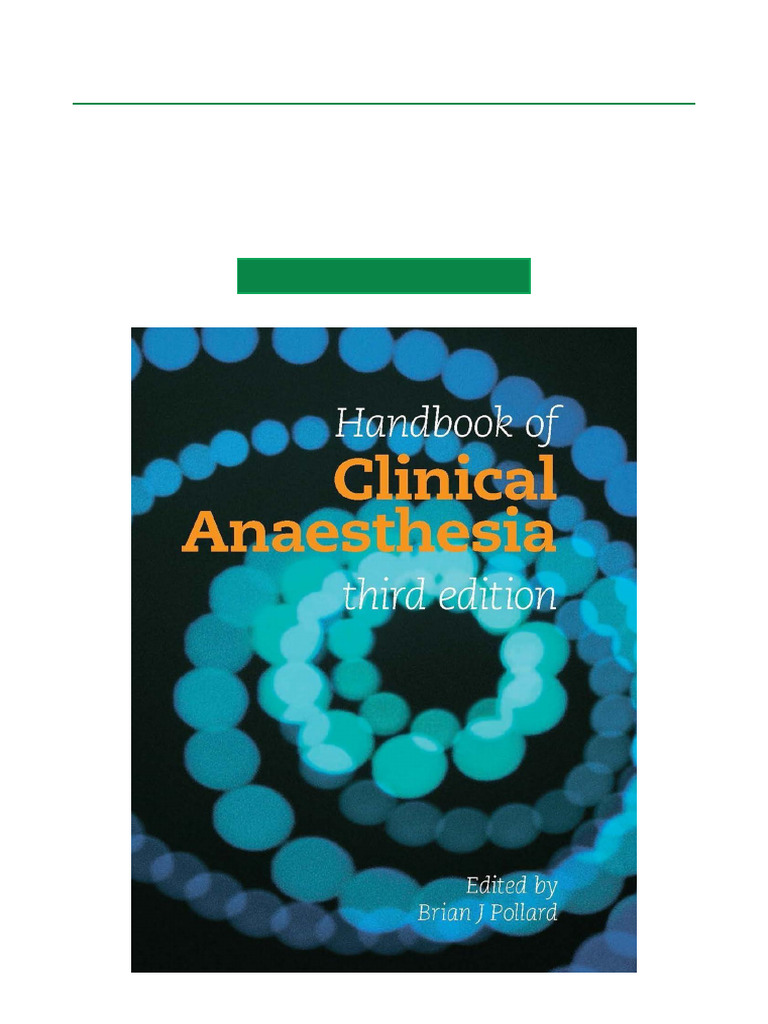 Handbook of Clinical Anaesthesia 3E 3rd Edition Best Quality Download ...