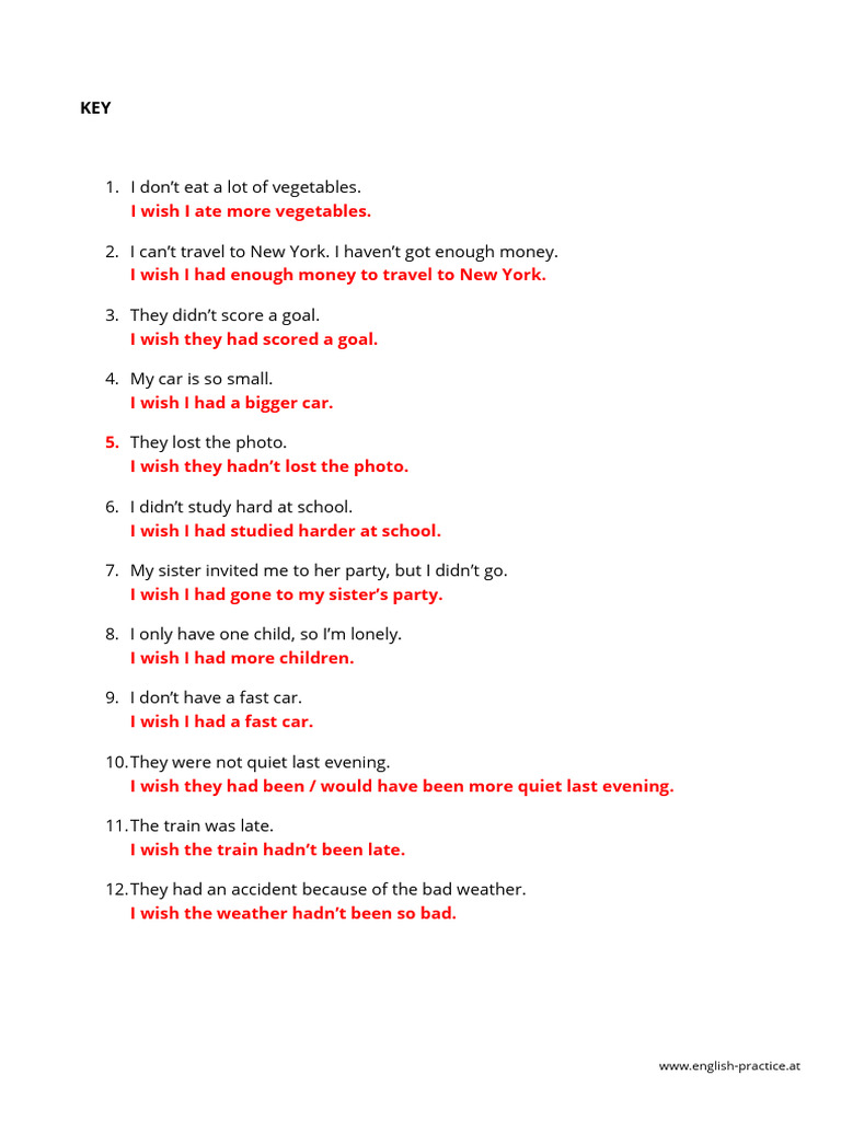 I Wish - Key | PDF