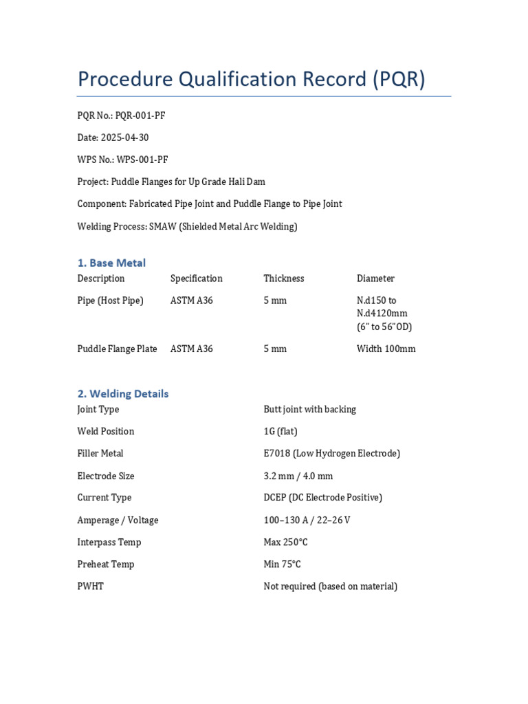 PQR Puddle Flange | PDF
