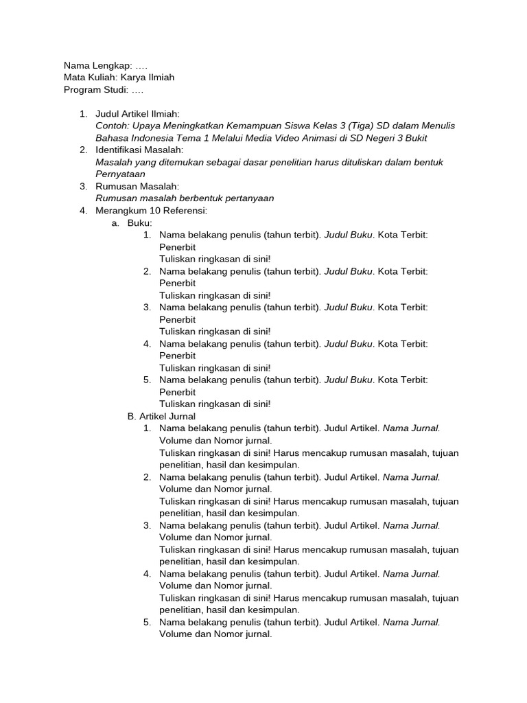 Format Tugas 1 - KARIL UT | PDF