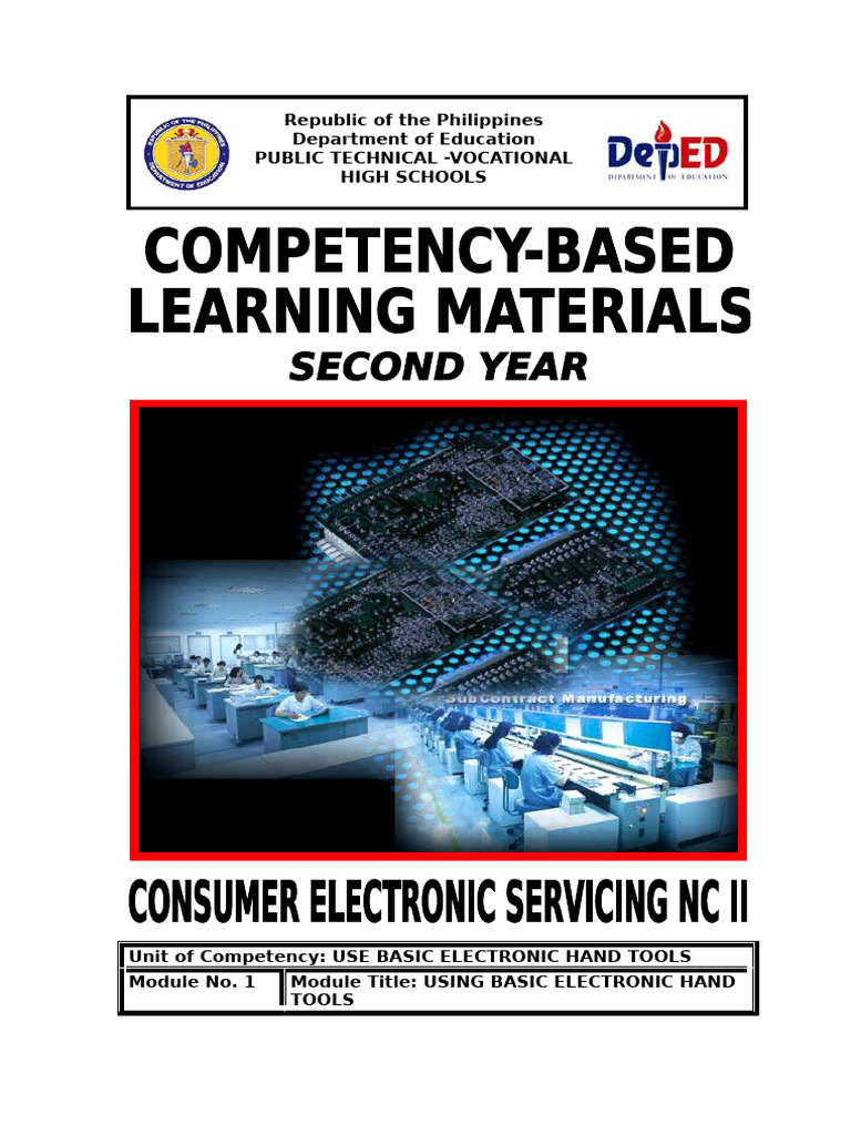 Y2 - Module 1 - Using Basic Electronic Hand Tools | PDF | Soldering | Printed Circuit Board