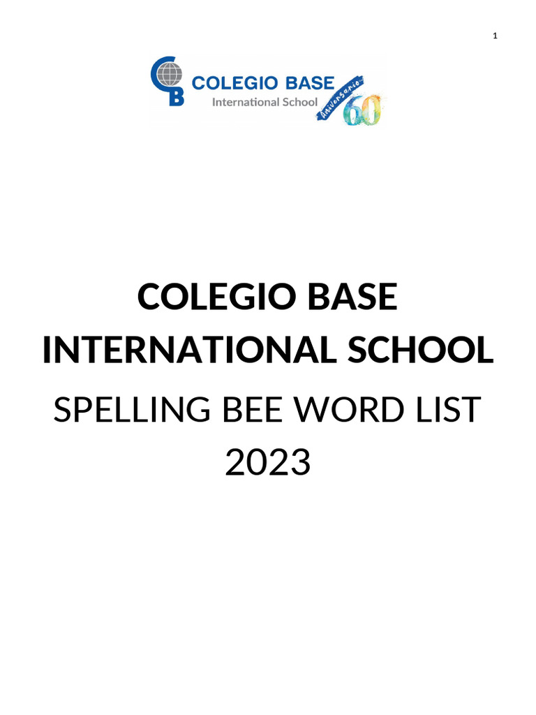 Secondary Word List-school Final | PDF | Spelling