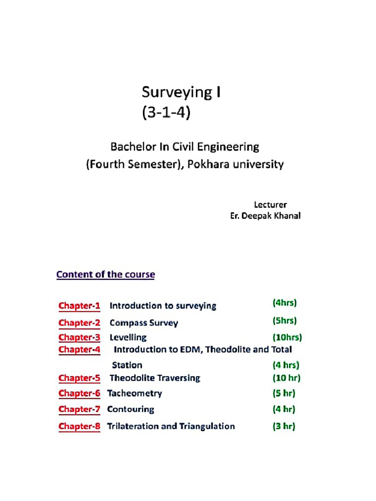 Chapter 1 SURVEYING | PDF