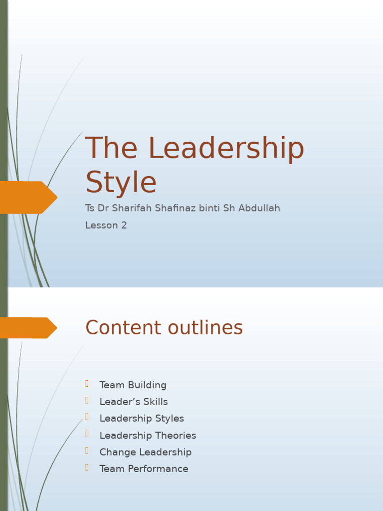 Lesson2 - Leadership Style | PDF | Leadership | Creativity