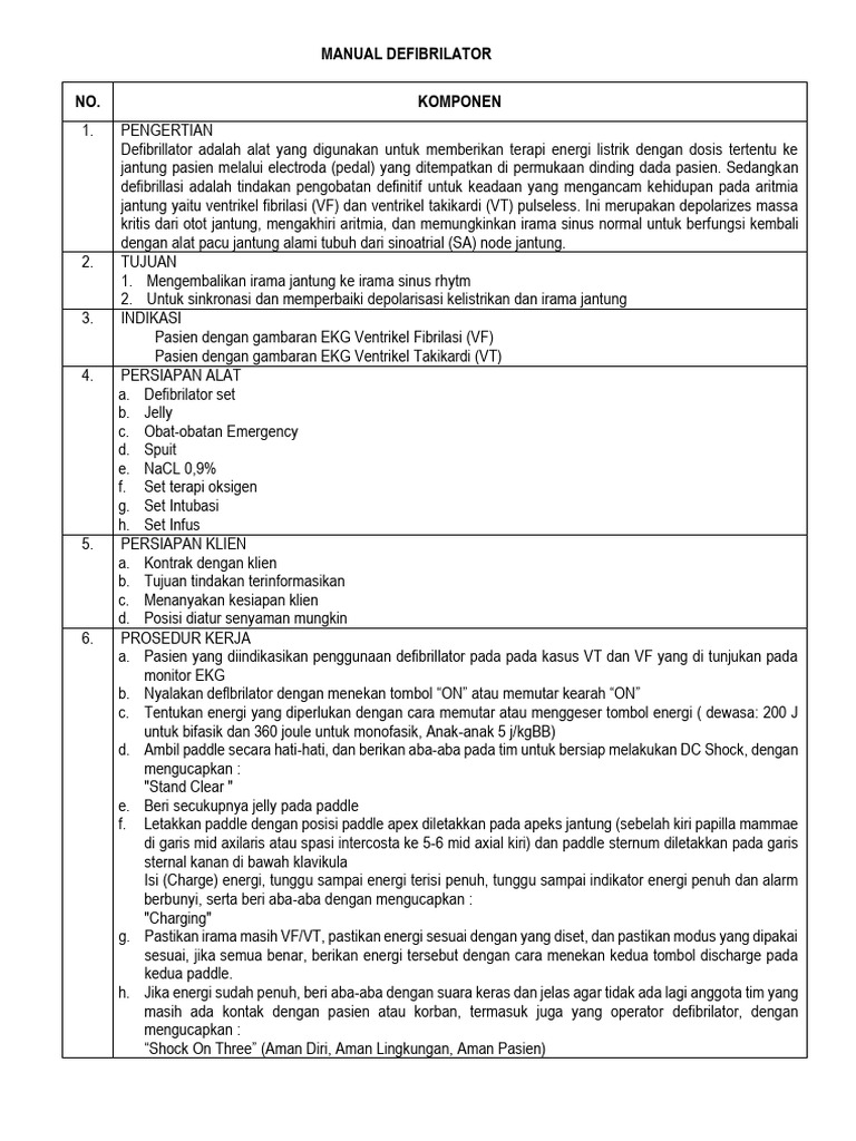 Prosedur Defibrilasi untuk VT/VF | PDF