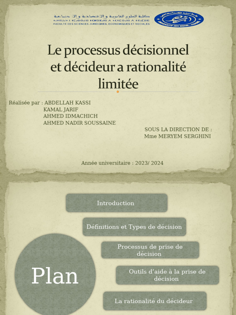La rationalité limitée en décision | PDF | Prise de décision | Sciences ...