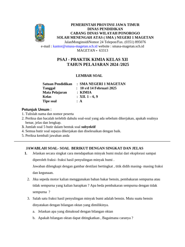 Soal Psaj Prakt A | PDF