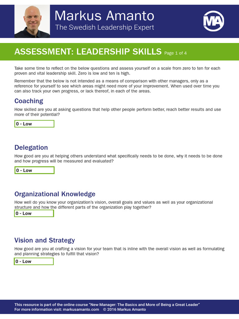 Assessment Leadership Skills Interactive | PDF | Leadership | Goal