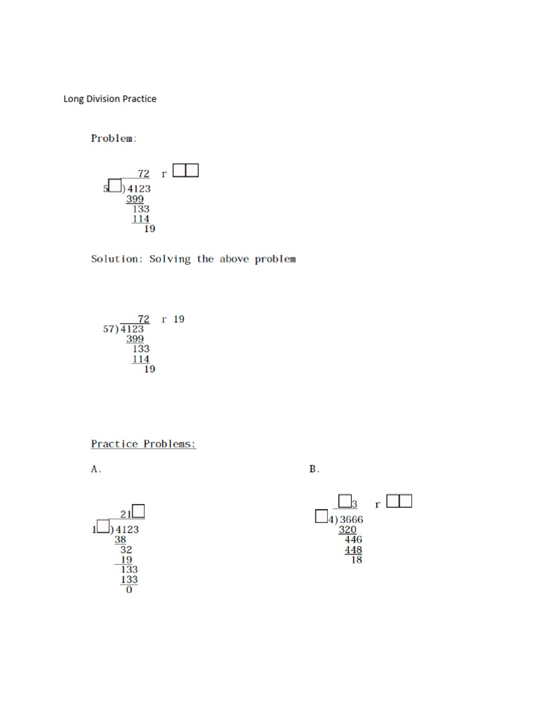 Long Division Practice | PDF