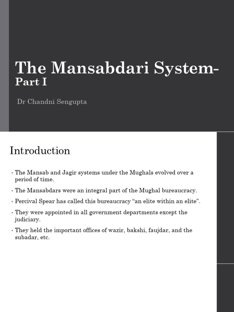 The Mansabdari System - Part 1 | PDF