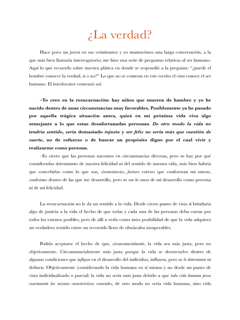 ¿La Verdad? | PDF | Verdad | Vida