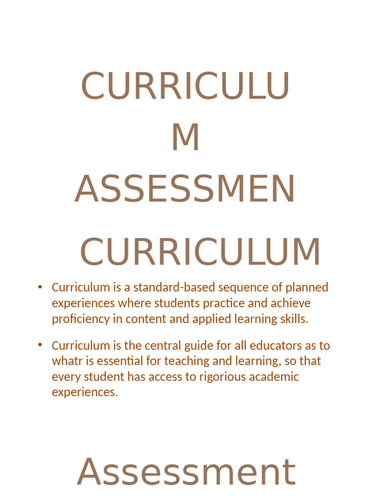 Curriculum Assessment | PDF | Curriculum | Information