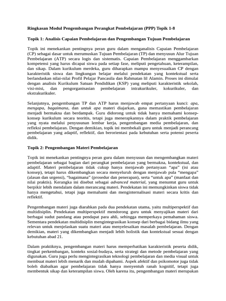 Ringkasan Modul PPP | PDF