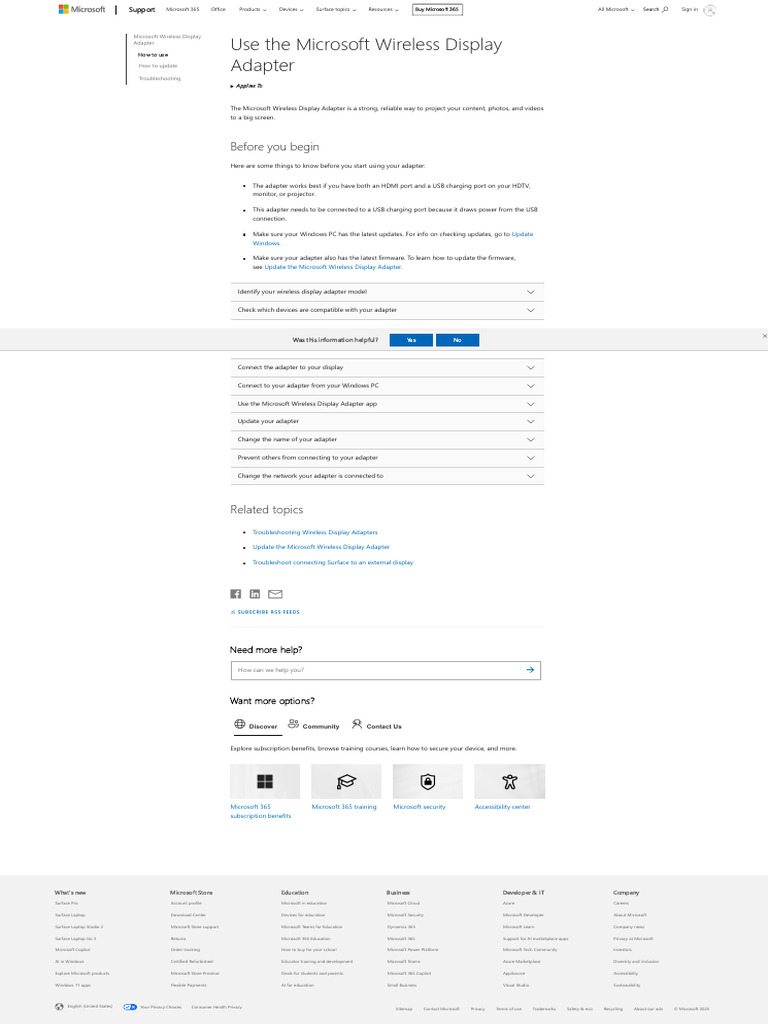 Microsoft Wireless Display Adapter | PDF | Microsoft | Usb
