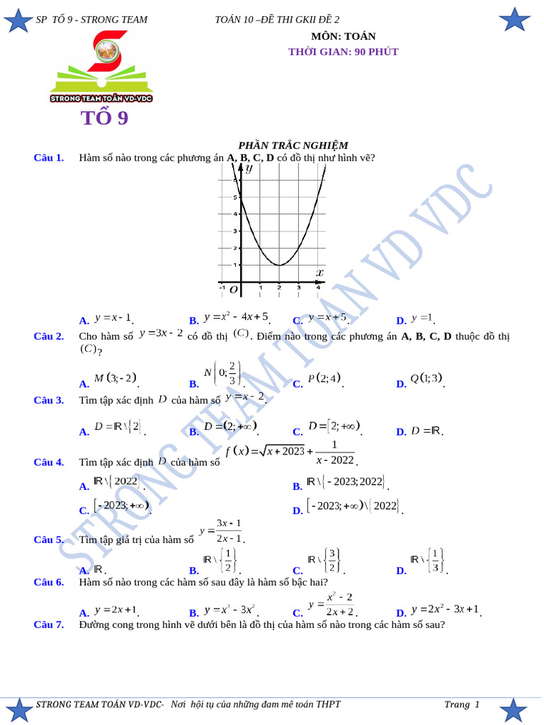 TỔ 9 ĐỢT 10 ĐỀ 2 Sáng tác đề thi giữa kỳ II K10 KNTT 1 | PDF