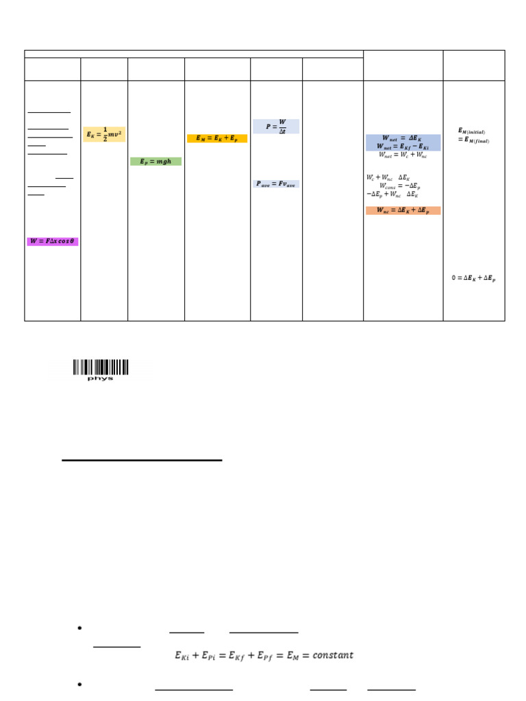 Work Enegry and Power - Workbook | PDF | Force | Kinetic Energy