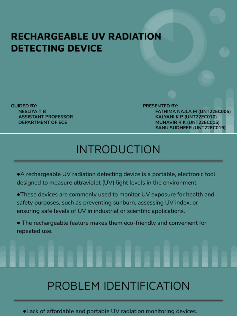 Rechargeable Uv Radiation Detecting Device | PDF | Ultraviolet | Sensor