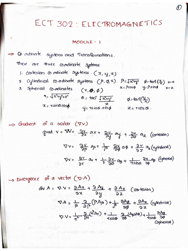 Electromagnetics Important Formulas | PDF