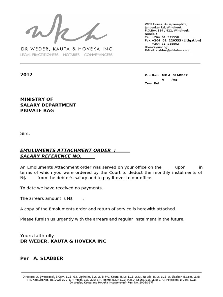 EMOLUMENT - (Draft Letter 2) | PDF