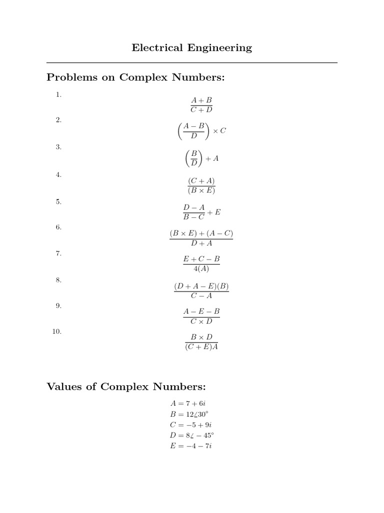 Complex Algebra | PDF