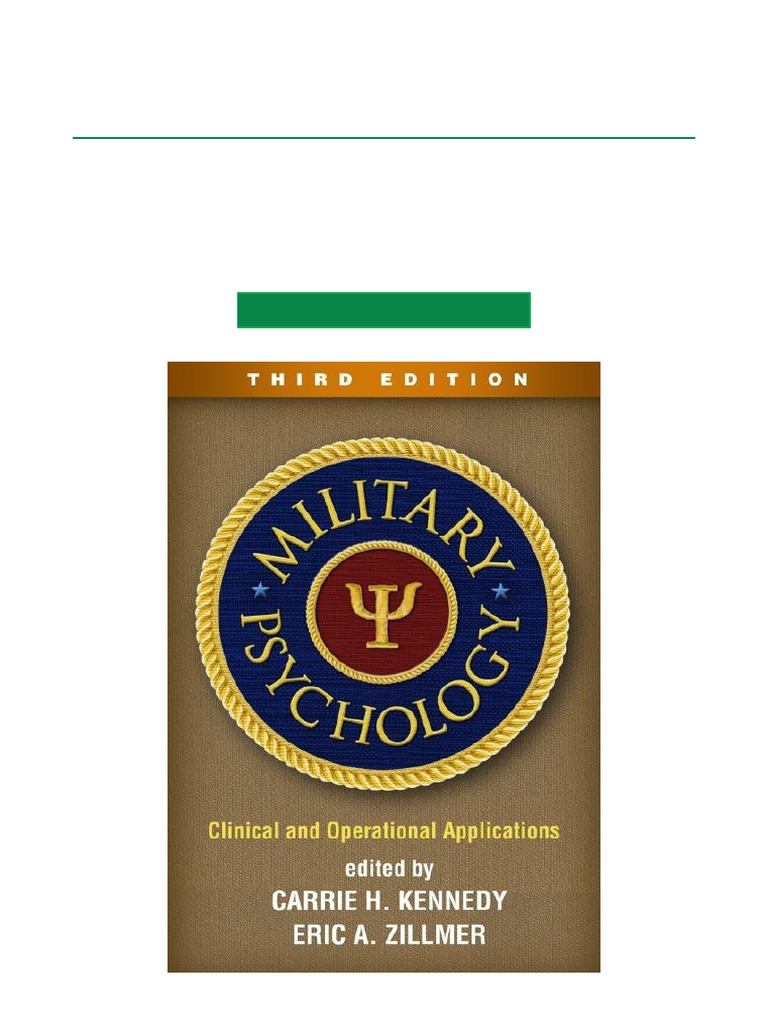 Military Psychology Clinical and Operational Applications 3rd Edition ...
