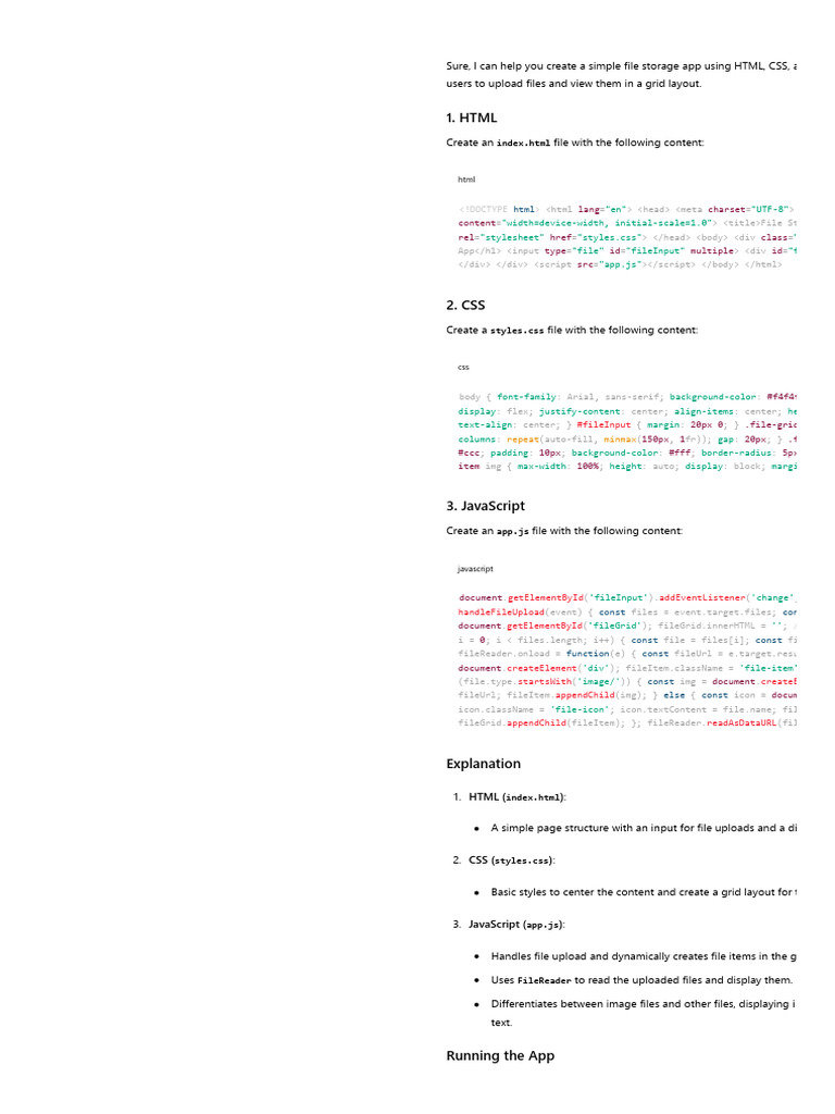 Simple File Storage App Guide | PDF | Tag (Metadata) | Computer File