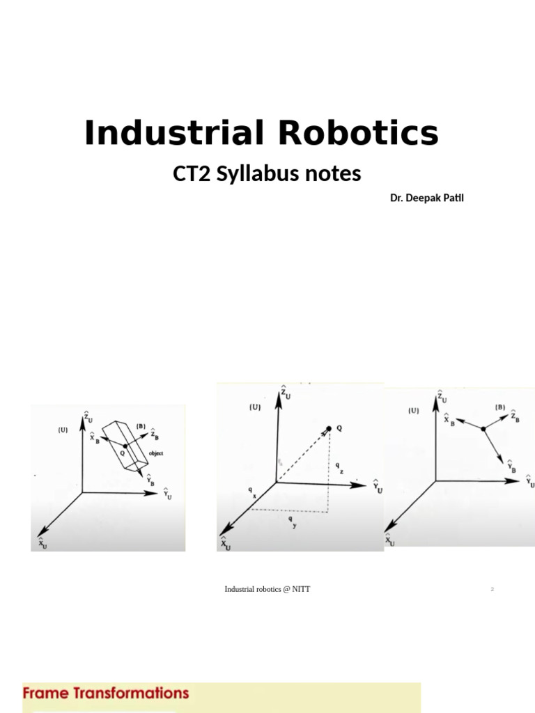 Industrial Robotics CT2 Notes | PDF