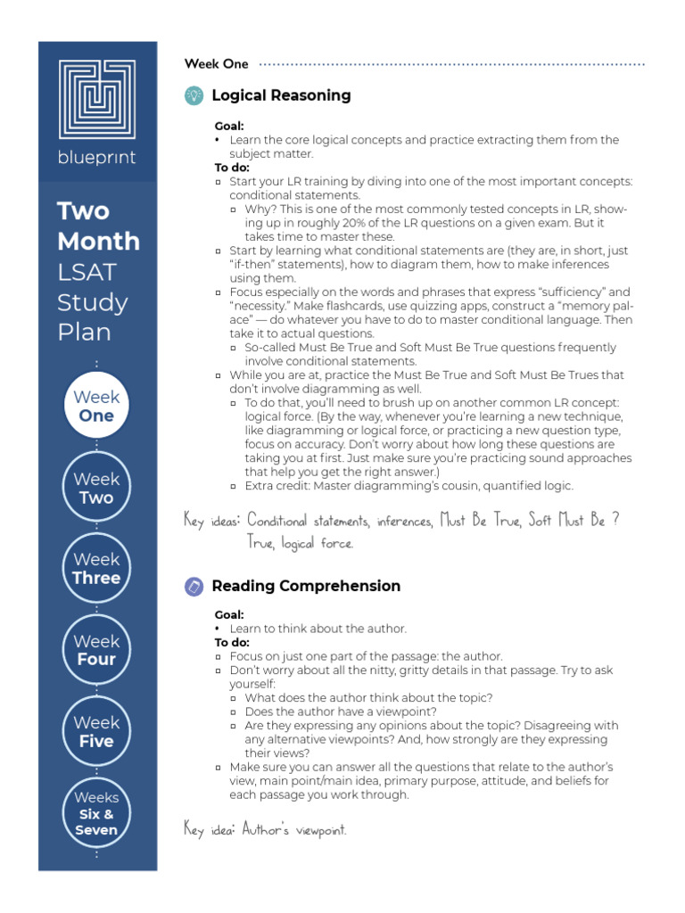 1.2 LSAT 2 Month Study Plan Blogs | PDF | Argument | Law School ...