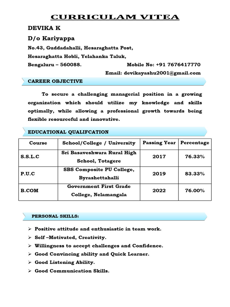 Devika K Resume | PDF