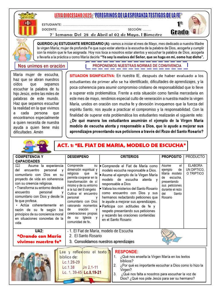 EL FIAT DE MARIA | PDF | María, madre de Jesús | Oración