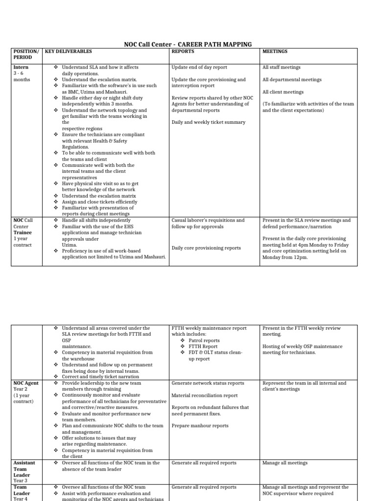 NOC - NS - Career Path Mapping | PDF | Business